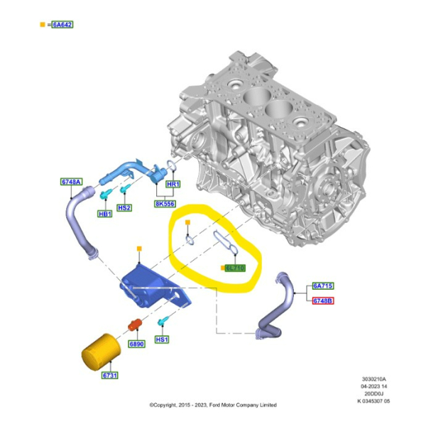 Original Ford Dichtung, Ölkühler Dichtung für Transit, Tourneo 202584